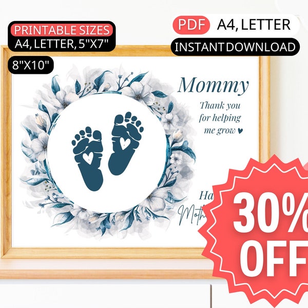 Baby Footprint Art - Etsy