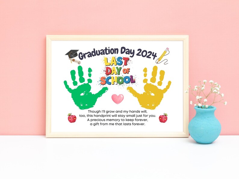 Last Day of Preschool Graduation Handprint Art Kids Diys Craft Activity ...
