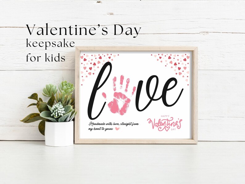 Valentines Day Handprint Craft DIY Toddler Keepsake: Love Handprint Art ...
