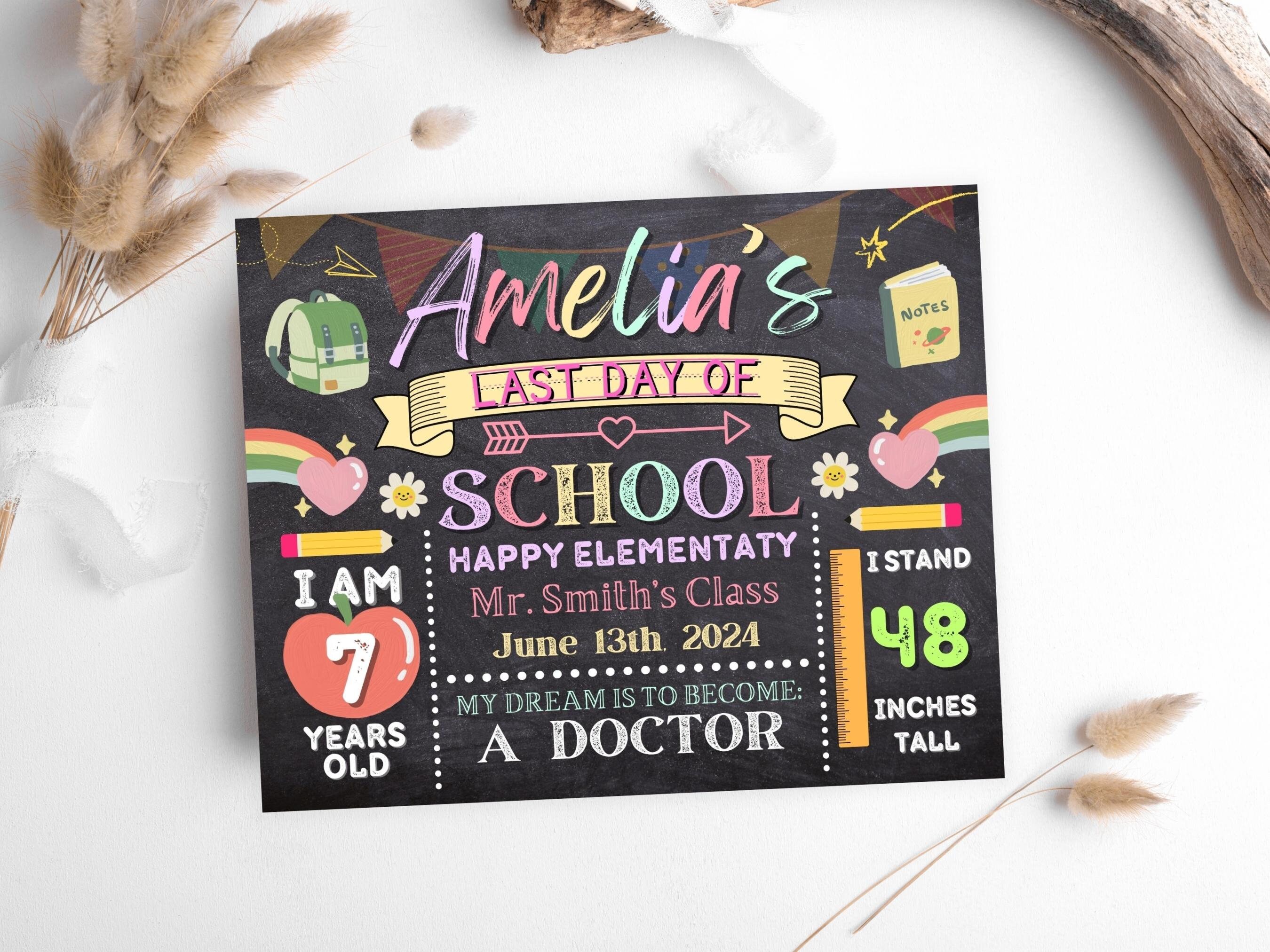 Personalized First Day of School Sign Editable Template Canva Back to ...