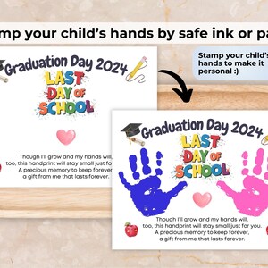 Last Day of Preschool Graduation Handprint Art Kids Diys Craft Activity ...