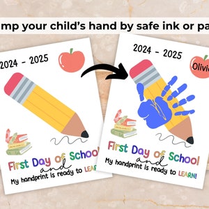 First Day of School Handprint Craft Kid Back to School Craft Preschool ...