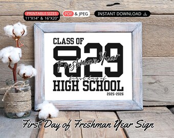 First Day of Freshman Year Sign | First Day of School Sign | First Day ...