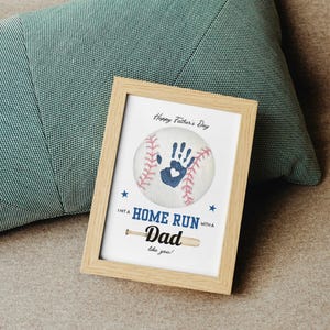Fathers Day Baseball Handprint Craft DIY Toddler Baby Keepsake ...