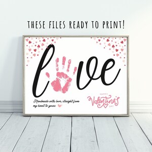 Valentines Day Handprint Craft DIY Toddler Keepsakes Gift Printable ...