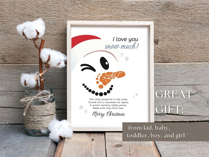 Christmas Footprint Art Poem Kid: Snowman Footprint Craft Baby Toddler ...