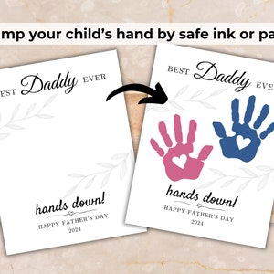Best Daddy Hands Down Handprint Art Craft Kids Fathers Day Gifts Daddy ...