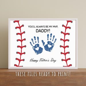 Fathers Day Handprint Craft Dad Baseball Handprint Art Printable Daddy ...