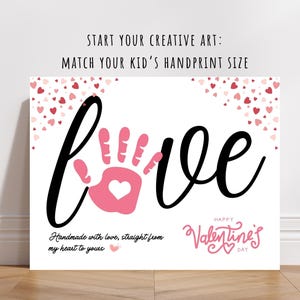 Valentines Day Handprint Craft DIY Toddler Keepsakes Gift Printable ...