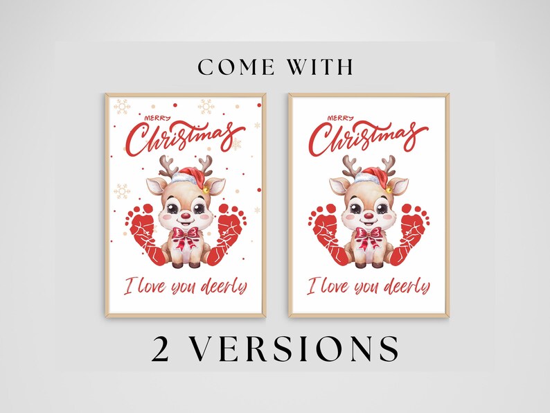 Christmas Footprint Art Kid: Reindeer Footprint Craft DIY Toddler ...