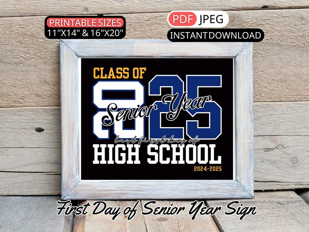 Letrero imprimible para primer día de último año, accesorio fotográfico ...