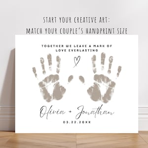 Minimalist Wedding Handprint Craft Template Canva Editable Printable ...