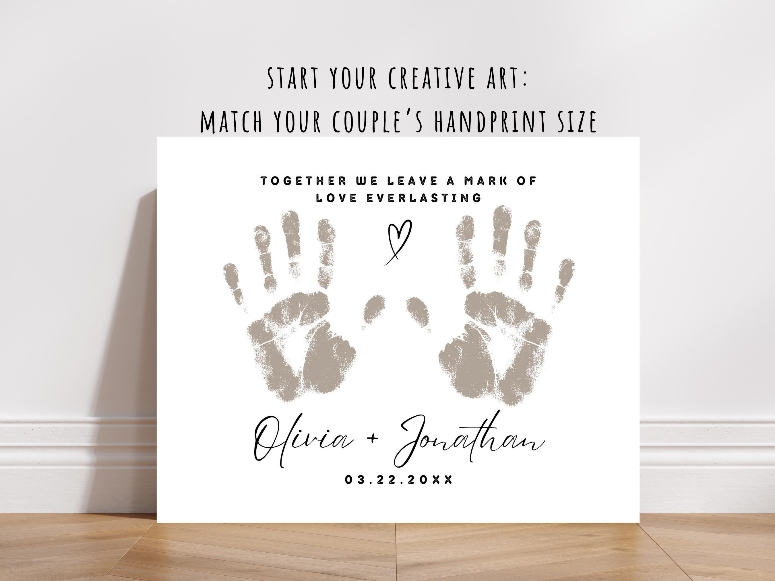Minimalist Wedding Handprint Craft Template Canva Editable Printable ...