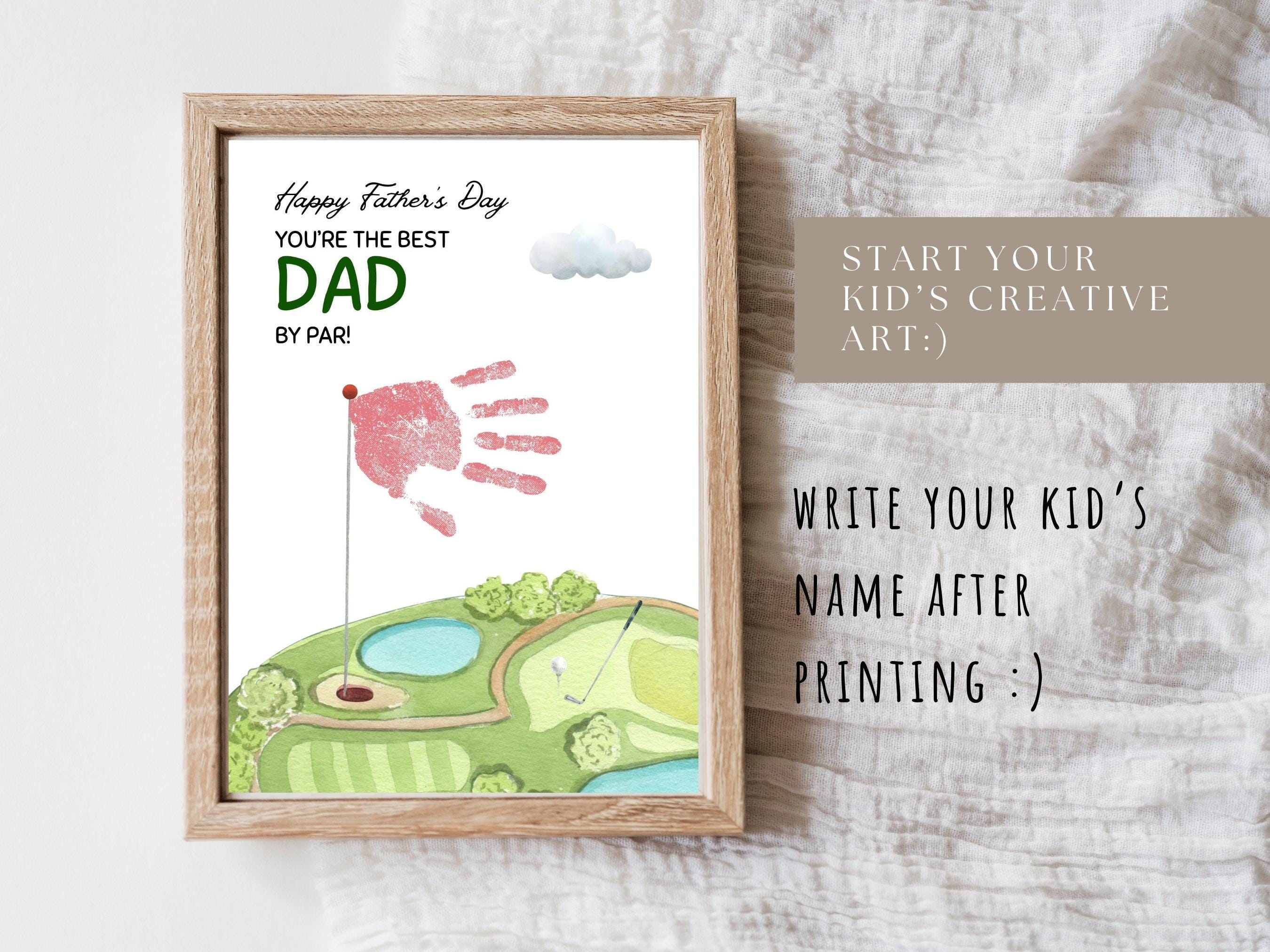 Fathers Day Golf Handprint Craft Art Printable Best Dad by Par DIY ...
