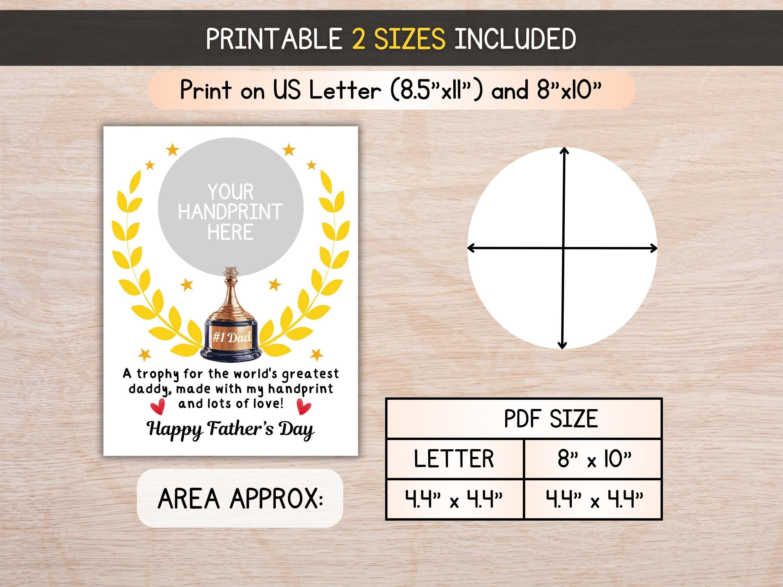 Easy Trophy Fathers Day Handprint Craft Preschool Activity Printable ...