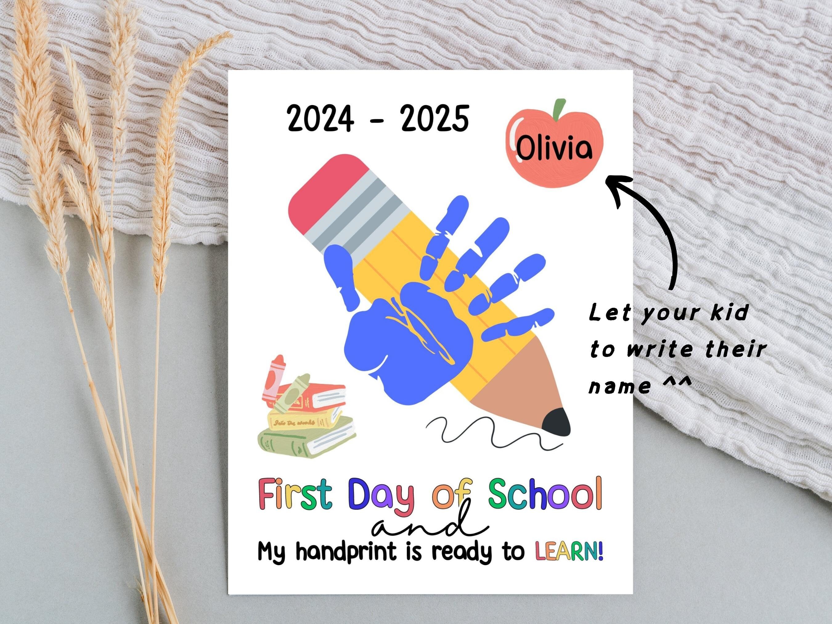 First Day of School Handprint Craft Kid Back to School Craft Preschool ...
