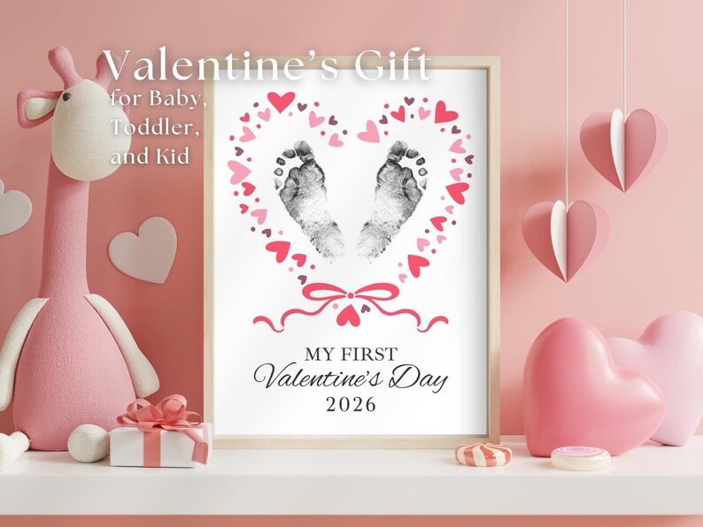 My First Valentine's Day Footprint Art Kid: Baby Footprint Craft ...