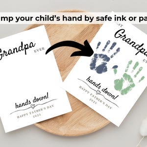 Best Grandpa Hands Down Handprint Art Kid Fathers Day Handprint Craft ...