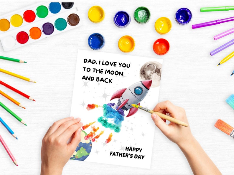 Fathers Day Handprint Craft Kids Art Printable Activity Preschool Gifts ...