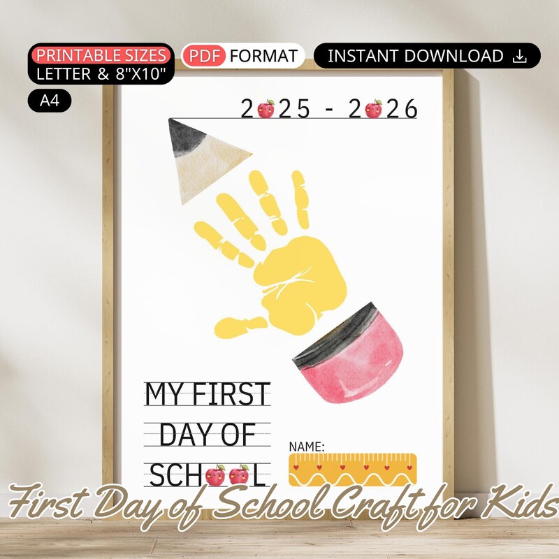 Back to School Handprint Craft - Etsy