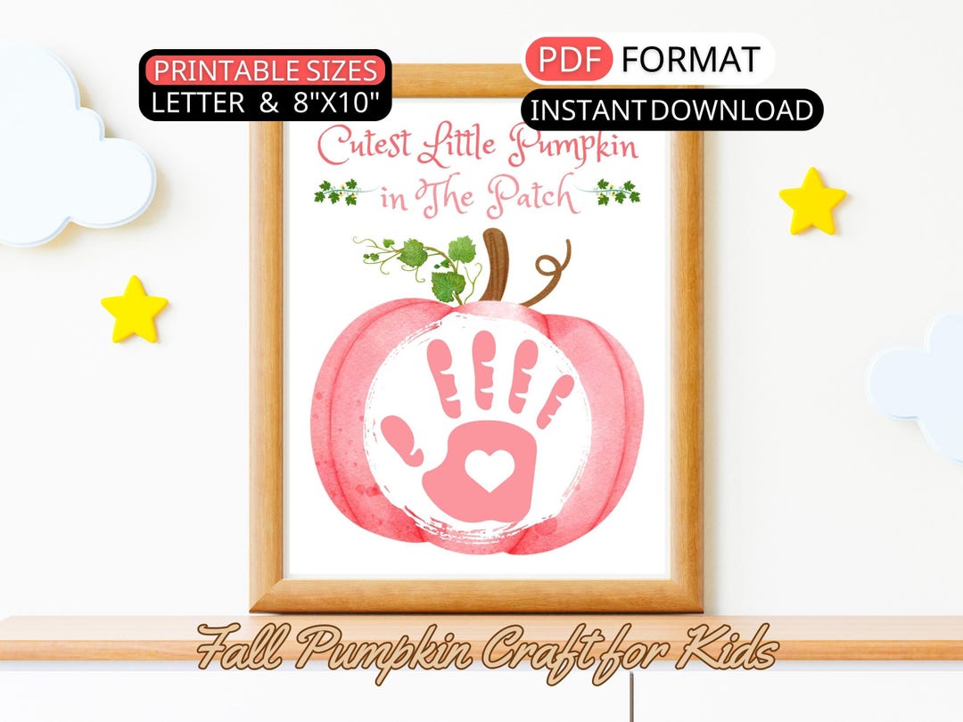Pink Pumpkin Handprint Art Kid Fall Handprint Craft Diys Baby Keepsakes ...