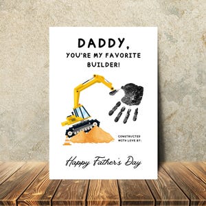 Fathers Day Handprint Craft Dad Construction Digger DIY Toddler ...