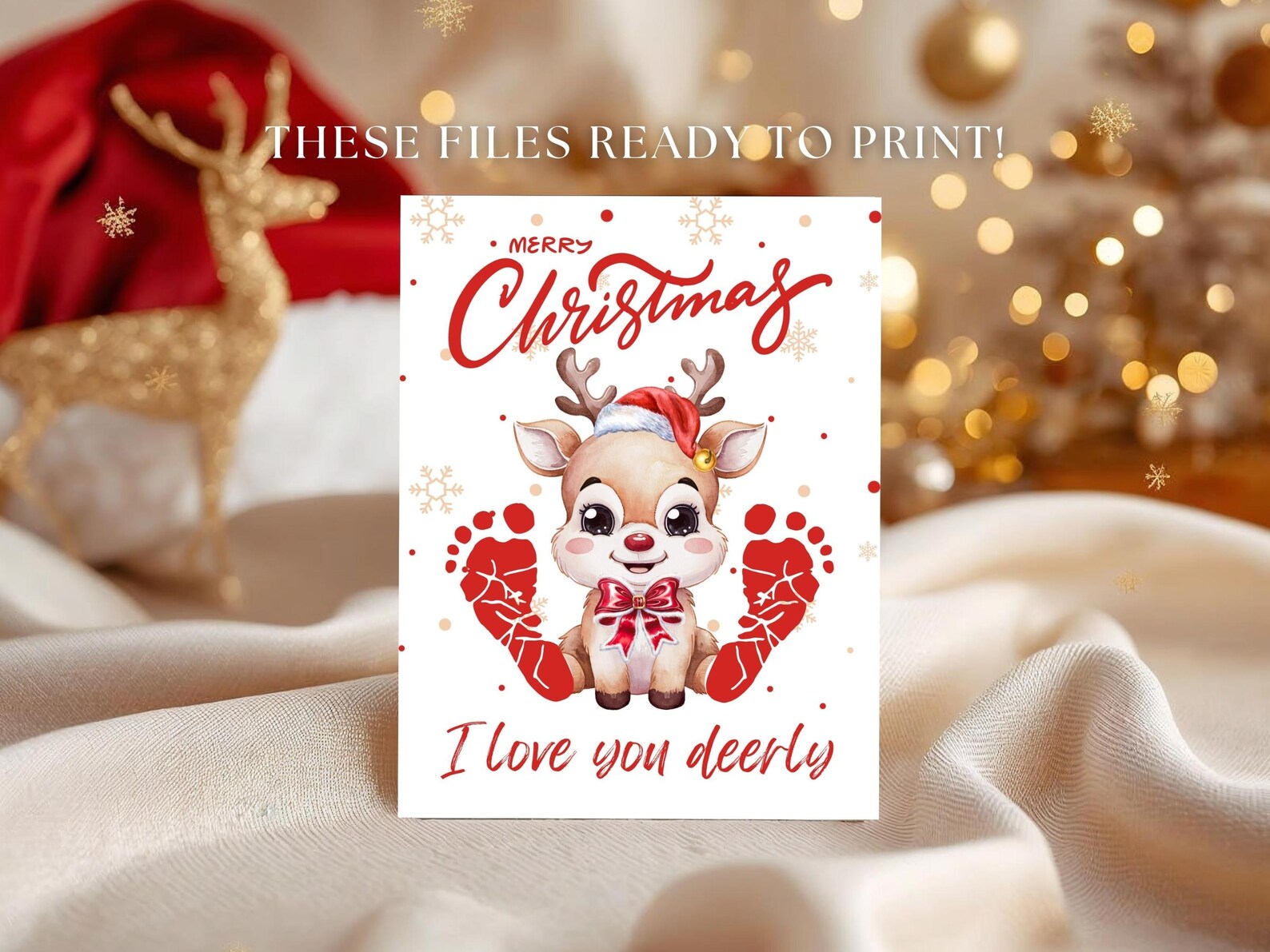 Christmas Footprint Art Kid: Reindeer Footprint Craft DIY Toddler ...