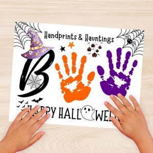 Halloween Handprint Art Kid Fall Handprint Craft Diys Kid Keepsakes ...