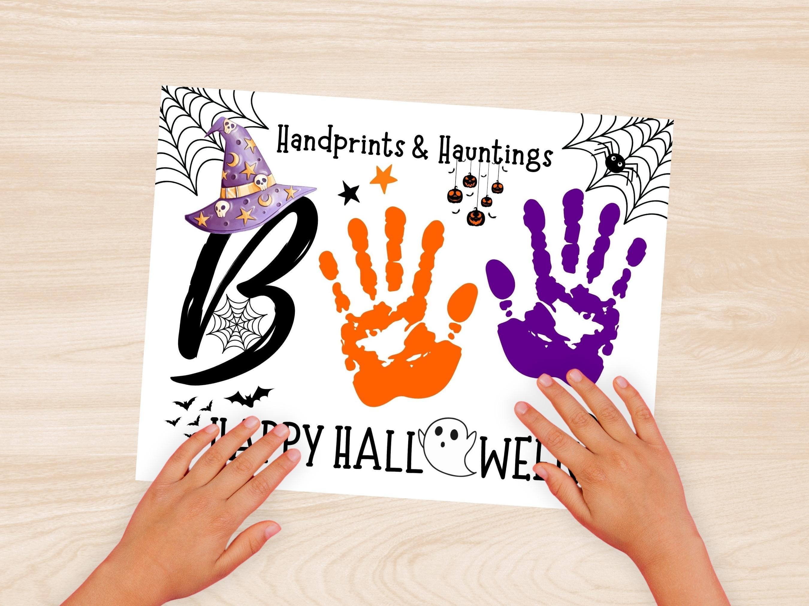 Halloween Handprint Art Kid Fall Handprint Craft Diys Kid Keepsakes ...