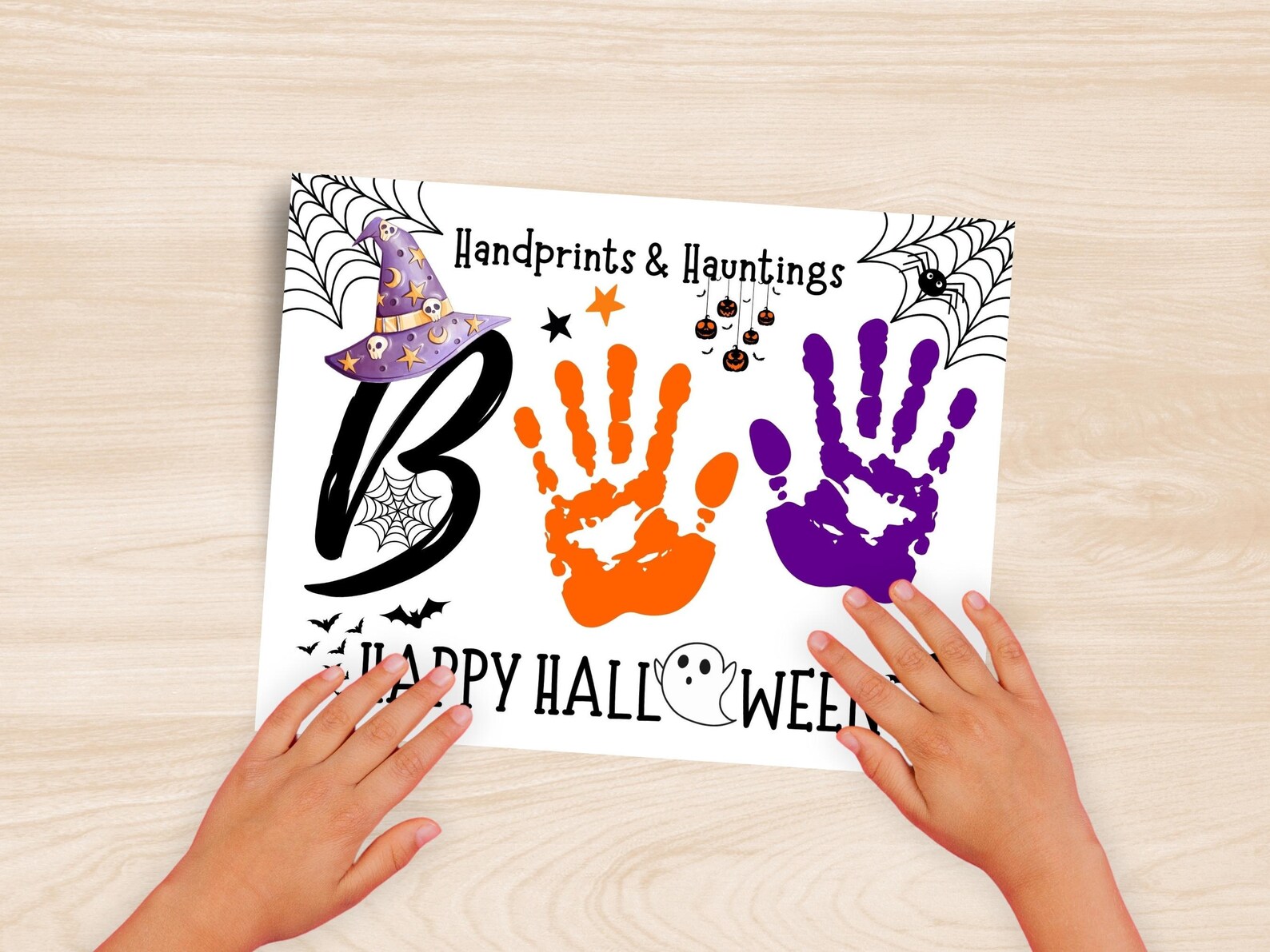 Halloween Handprint Art Kid Fall Handprint Craft Diys Kid Keepsakes ...