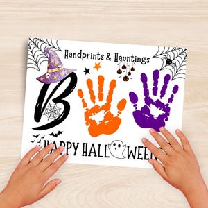 Halloween Handprint Art Kid Fall Handprint Craft Diys Kid Keepsakes ...