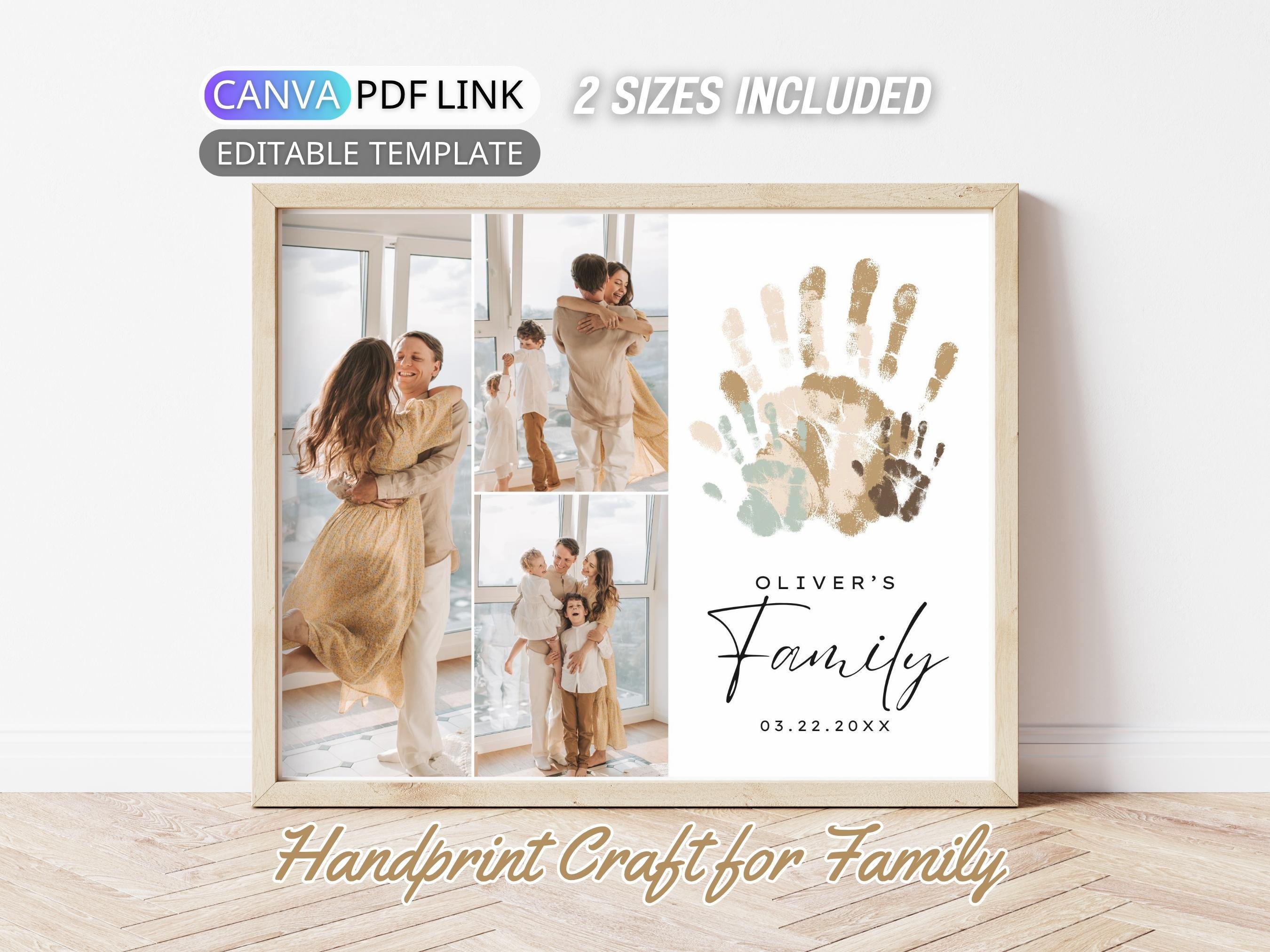 Family Photo Collage Template: Family Handprint Art Craft DIY Parent ...