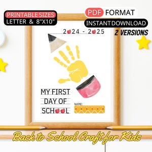 First Day of School Handprint Craft Kid Back to School Craft Preschool ...