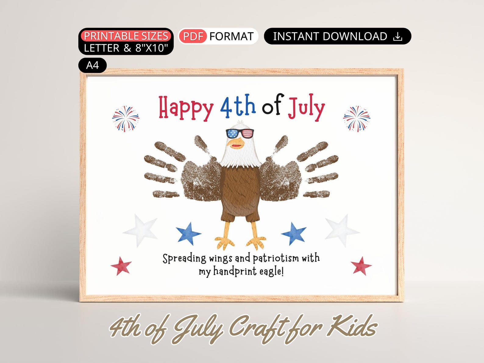 4th of July Handprint Art Kids Preschool Activity Printable Fourth of ...