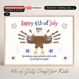 4th of July Handprint Art Kids Preschool Activity Printable Fourth of ...