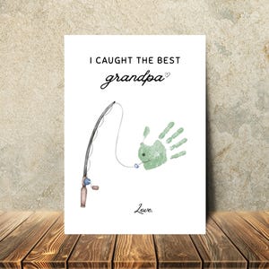 Grandpa Handprint Craft DIY Toddler Keepsake Fish Handprint Art ...