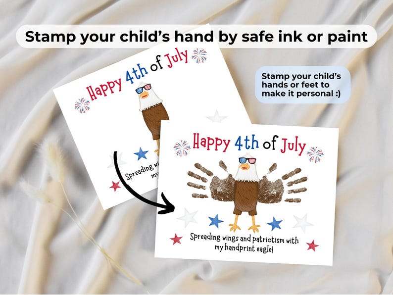 4th of July Handprint Art Kids Preschool Activity Printable Fourth of ...