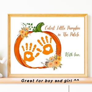Our Little Pumpkin Handprint Art Kid Fall Handprint Craft Diys Baby ...