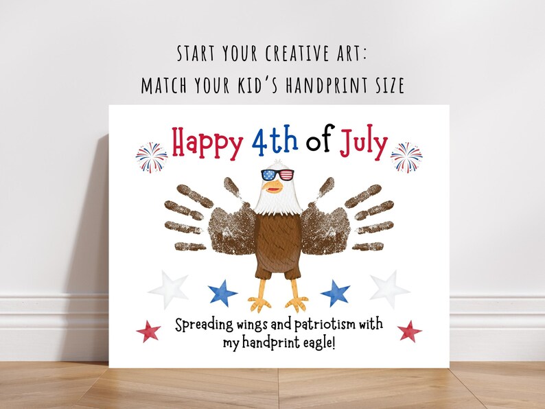 4th of July Handprint Art Kids Preschool Activity Printable Fourth of ...