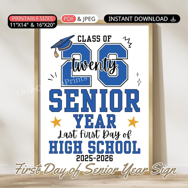 First Day Senior Year Sign - Etsy
