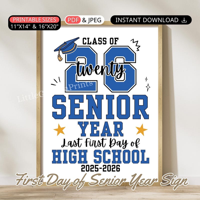 First Day Senior Year Sign - Etsy