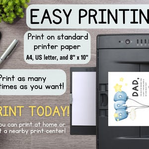 Fathers Day Handprint Craft Printable Dad Balloon Poem Gift From Child ...