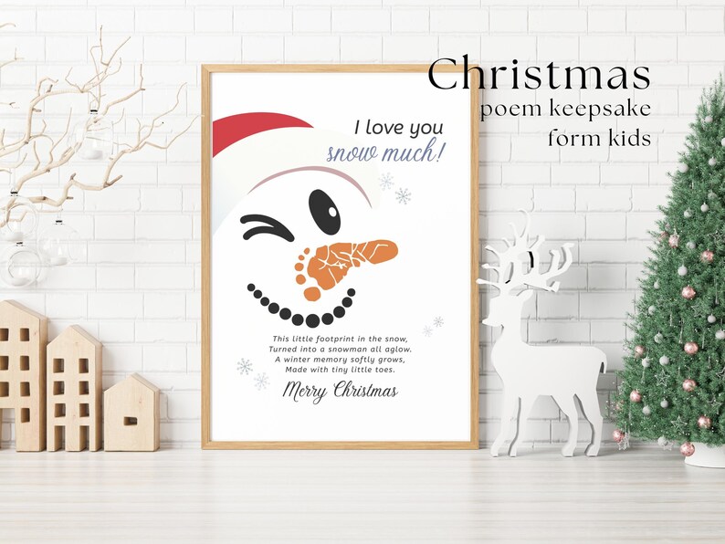 Christmas Footprint Art Poem Kid: Snowman Footprint Craft Baby Toddler ...