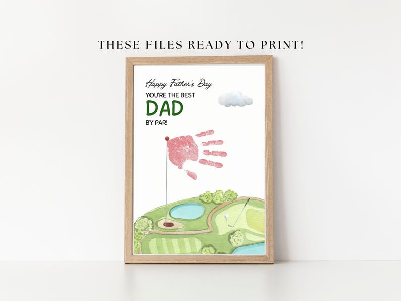Fathers Day Golf Handprint Craft Art Printable Best Dad by Par DIY ...