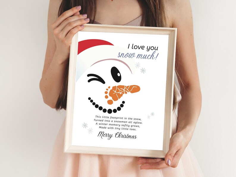 Christmas Footprint Art Poem Kid: Snowman Footprint Craft Baby Toddler ...