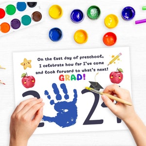 Last Day of Preschool Graduation Handprint Art Kid Diys Craft Activity ...