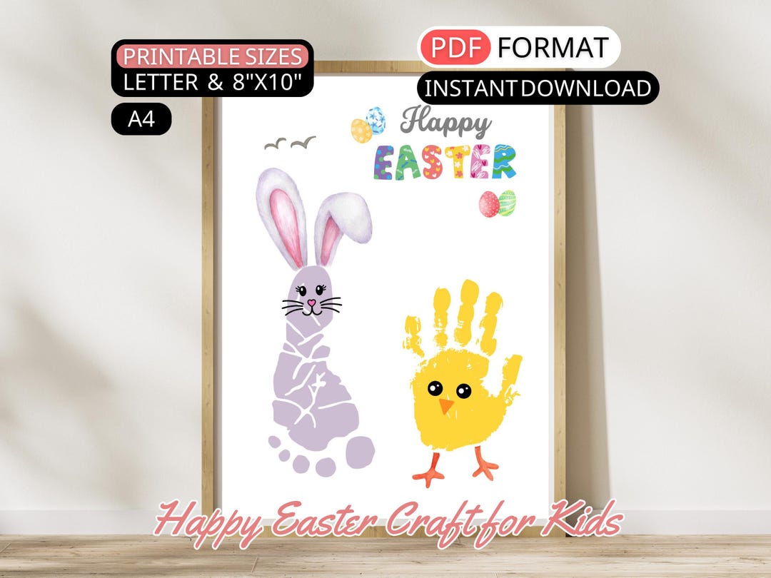 Happy Easter Handprint Craft DIY Toddler Keepsake Easter Bunny ...