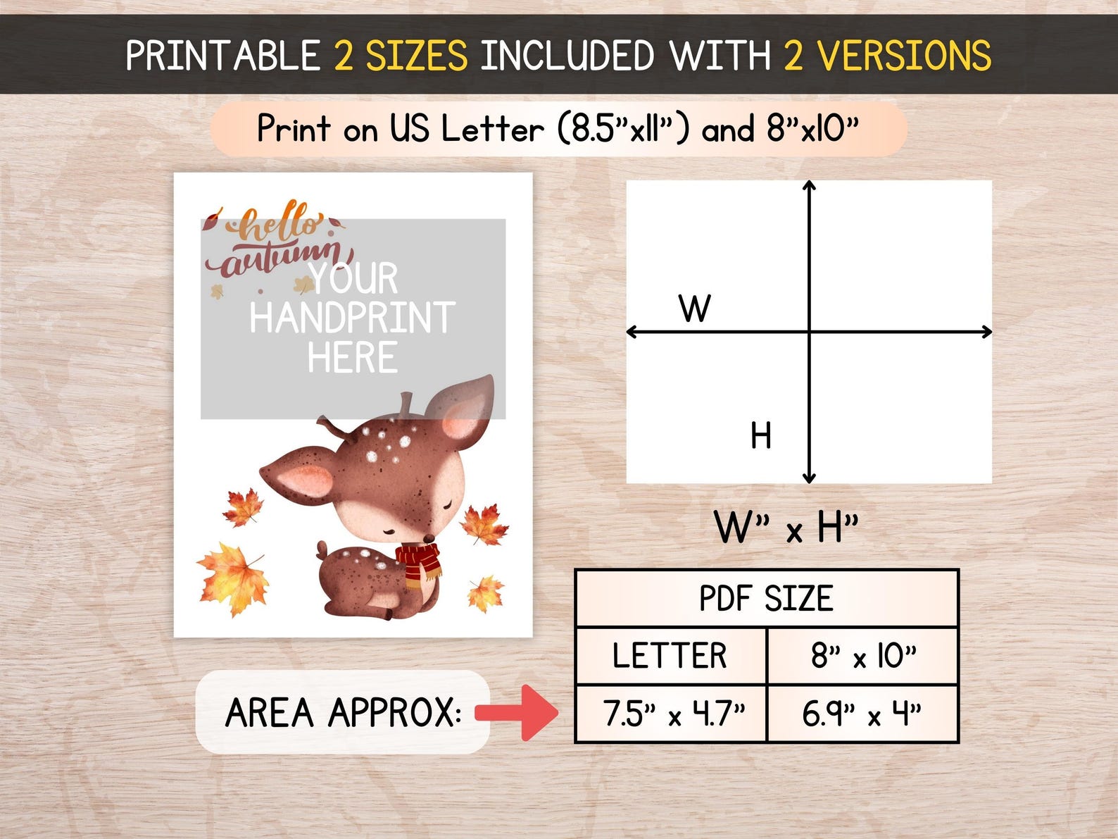 Fall Handprint Craft Printable Preschool Activity Fall Footprint Art ...