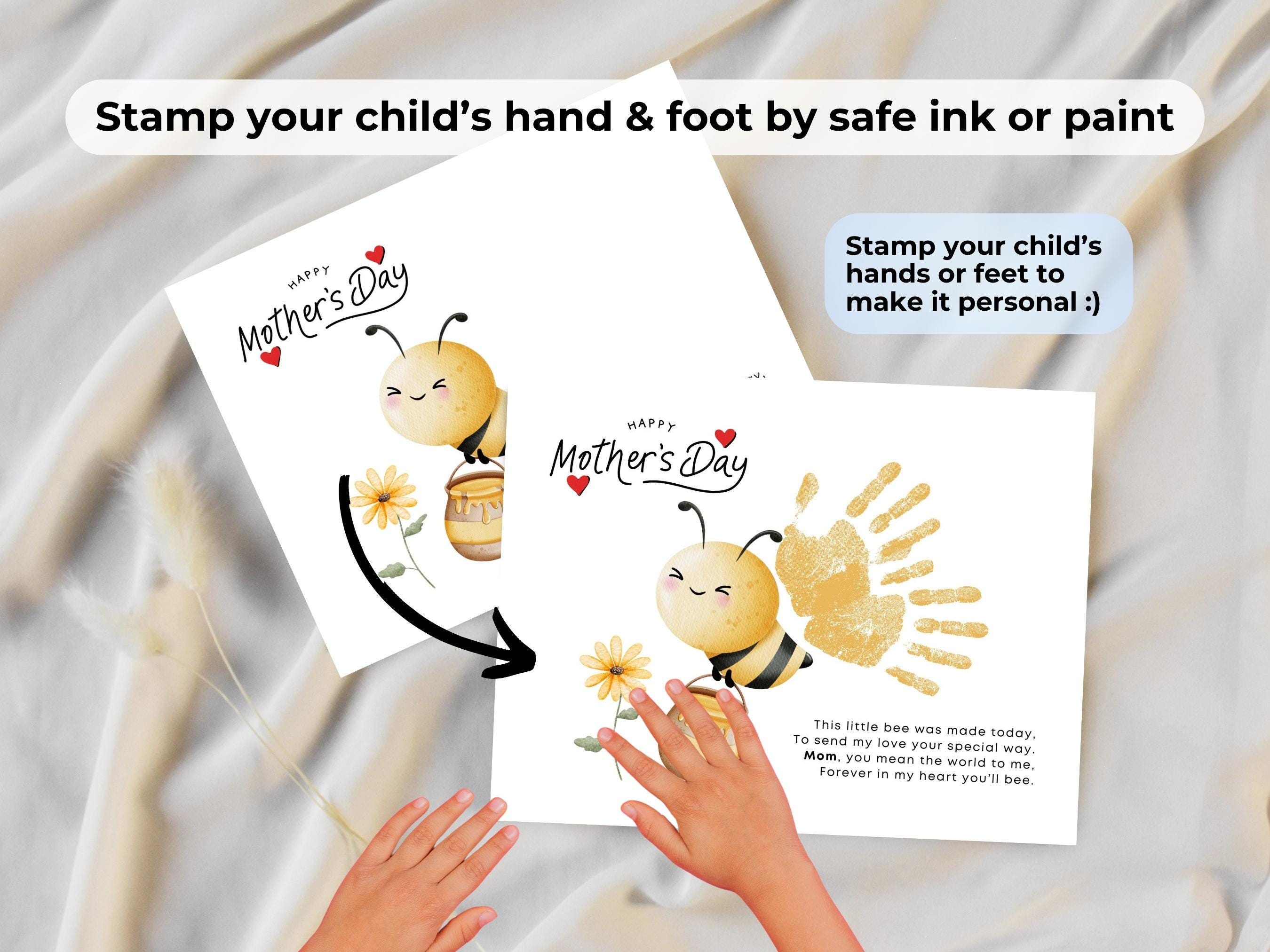 Mothers Day Handprint Art Poem: Bee Handprint Craft DIY Toddler ...