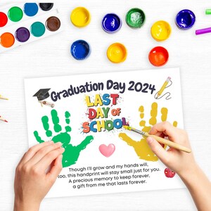 Last Day of Preschool Graduation Handprint Art Kids Diys Craft Activity ...
